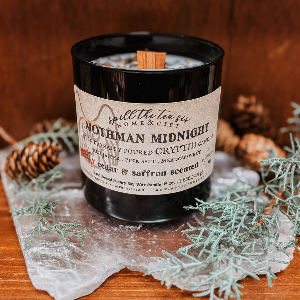 Mothman Midnight Intention Soy Wax Candle - 9oz – Spill The Tea Sis ...